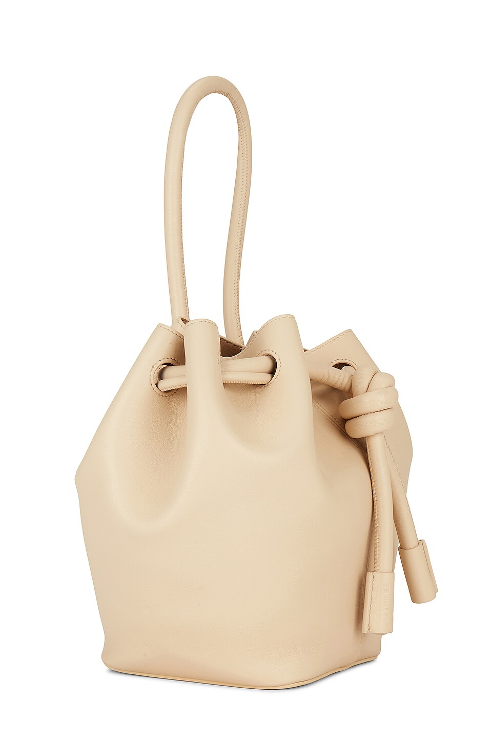 Nanushka Small Elongated Bucket Bag in Ivory | REVOLVE