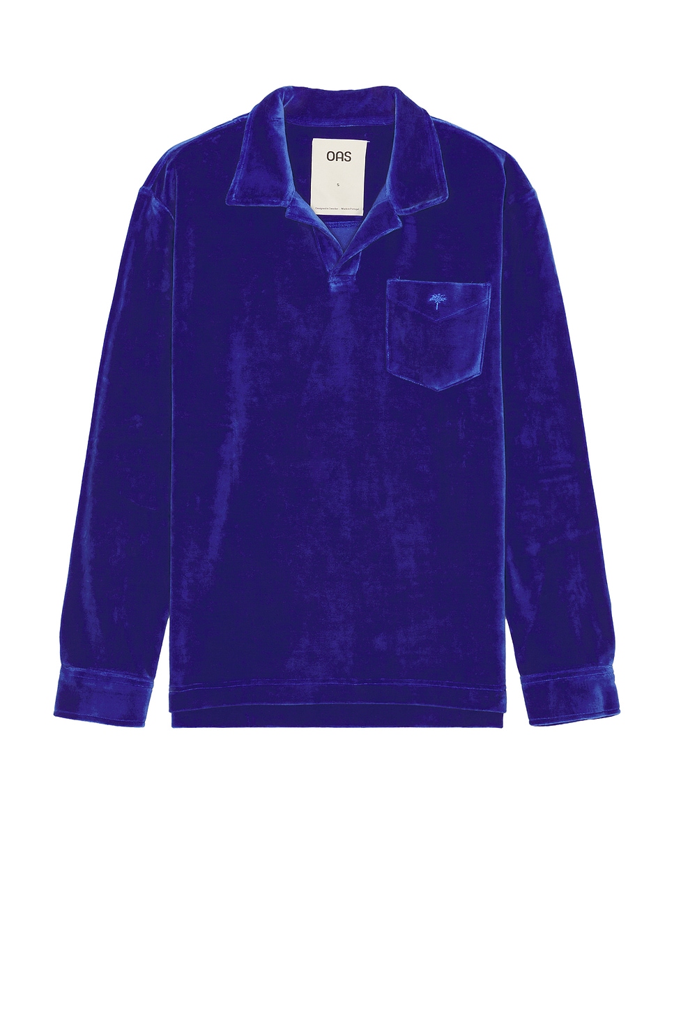 OAS Velour Long Sleeve Polo in Azure | REVOLVE