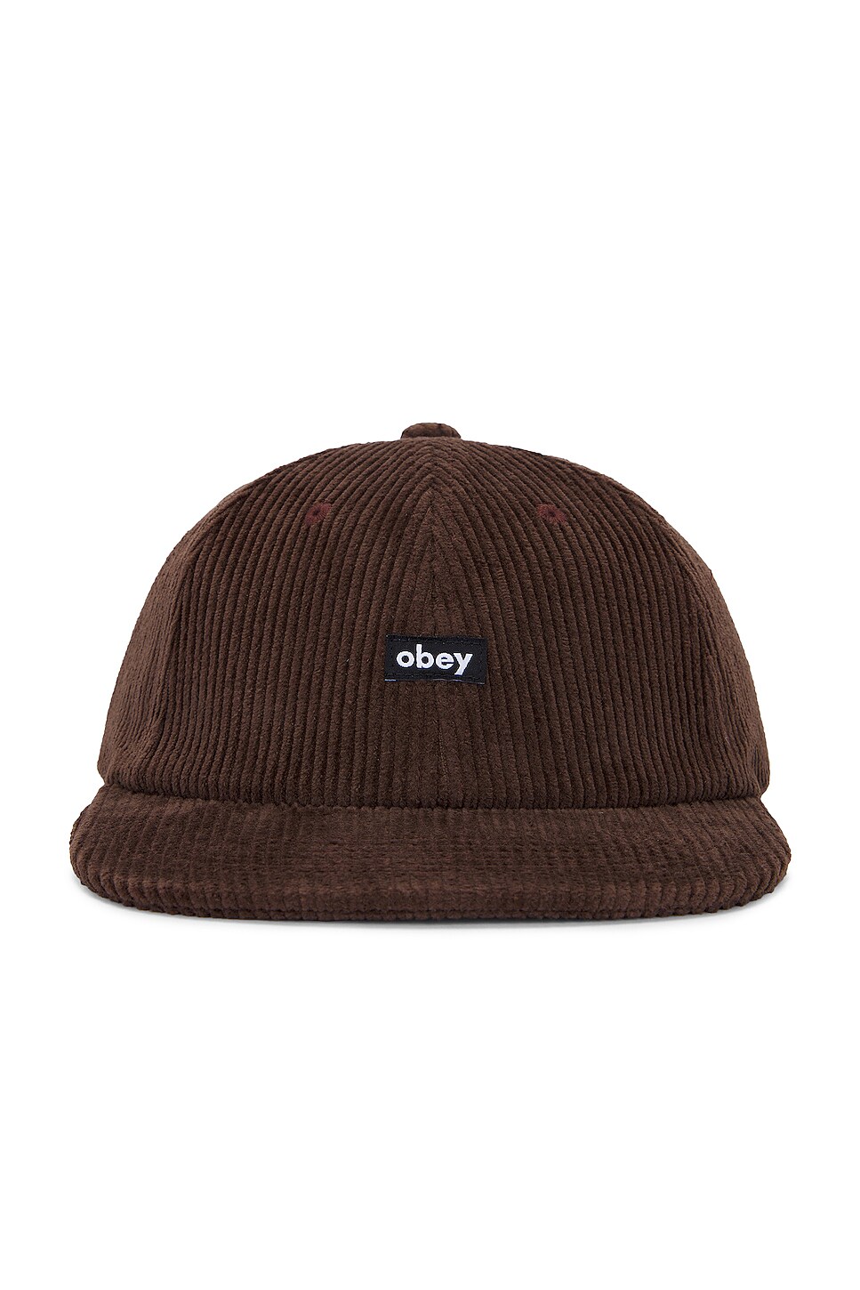 Obey Cord Label 6 Panel Strapback Hat in Brown | REVOLVE