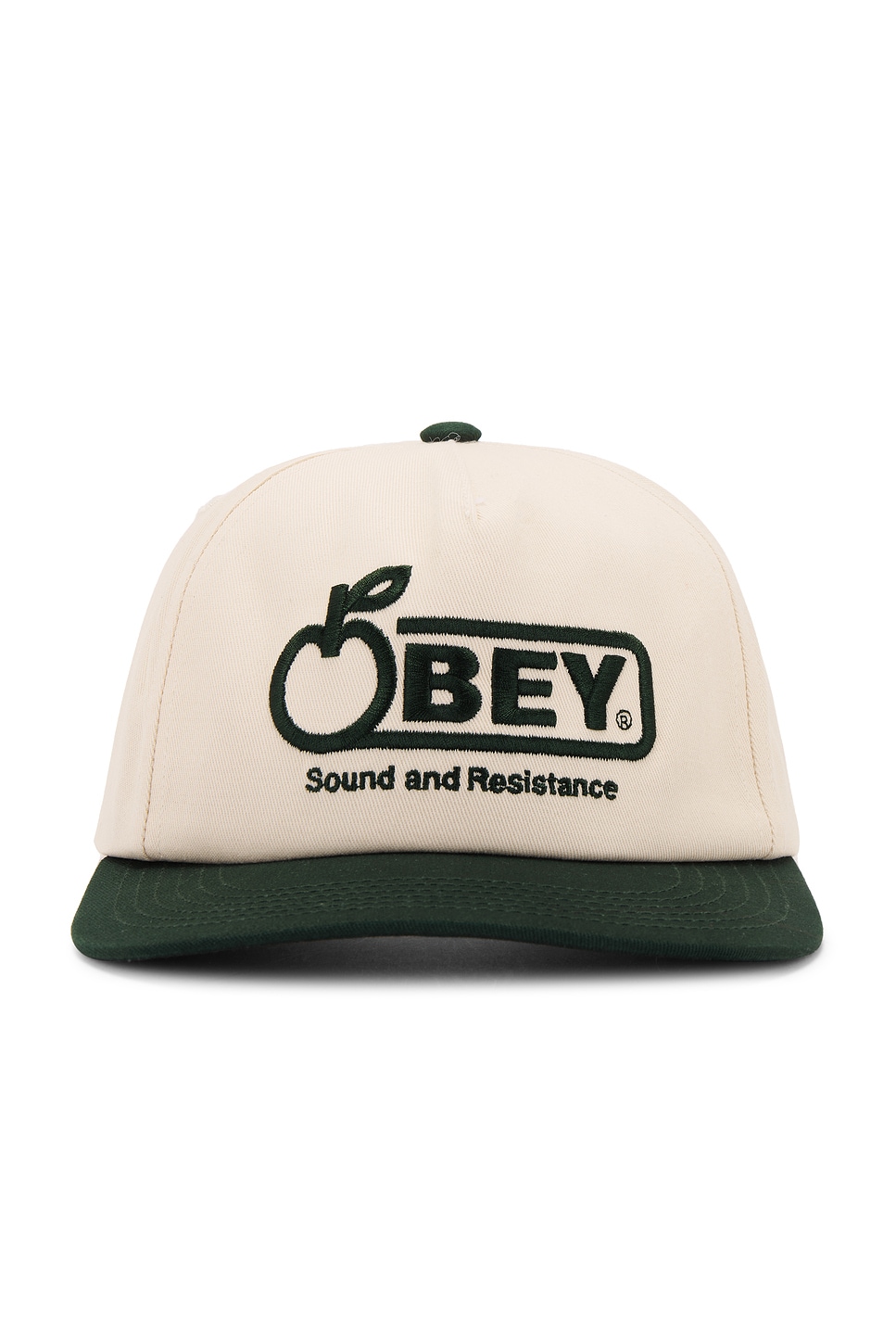 Obey Sound Twill 5 Panel Snapback Cap in Unbleached Multi | REVOLVE
