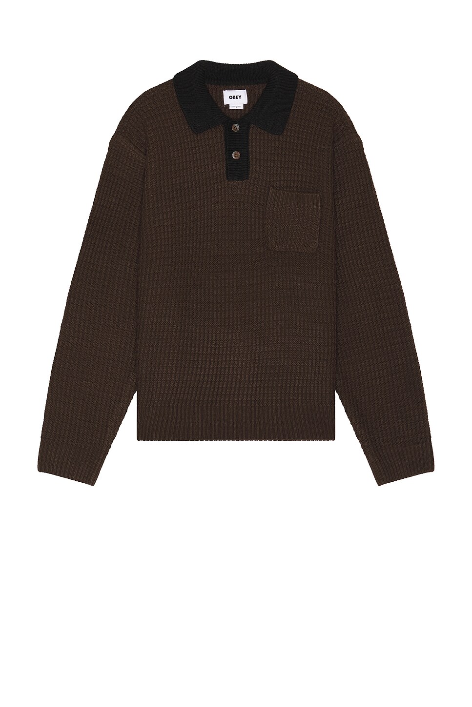 Obey Danny Polo Sweater in Dark Brown | REVOLVE