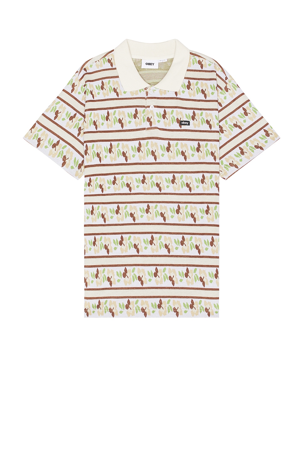 Obey Pressed Jacquard Polo in White Cap Multi | REVOLVE