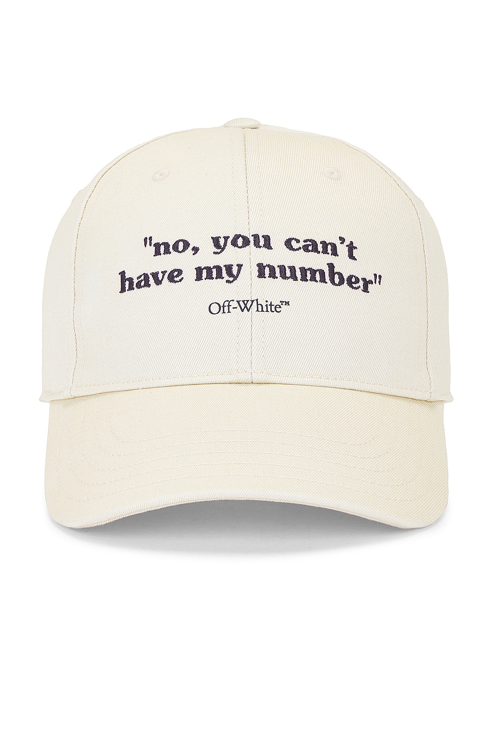 OFF-WHITE Quotes Baseball Cap in Angora & Black | REVOLVE