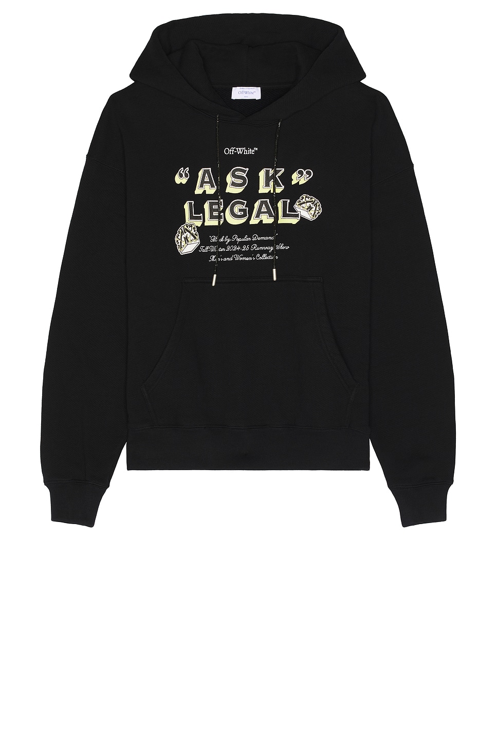 OFF-WHITE Arrow Ask Legal Skate Hoodie in Black | REVOLVE