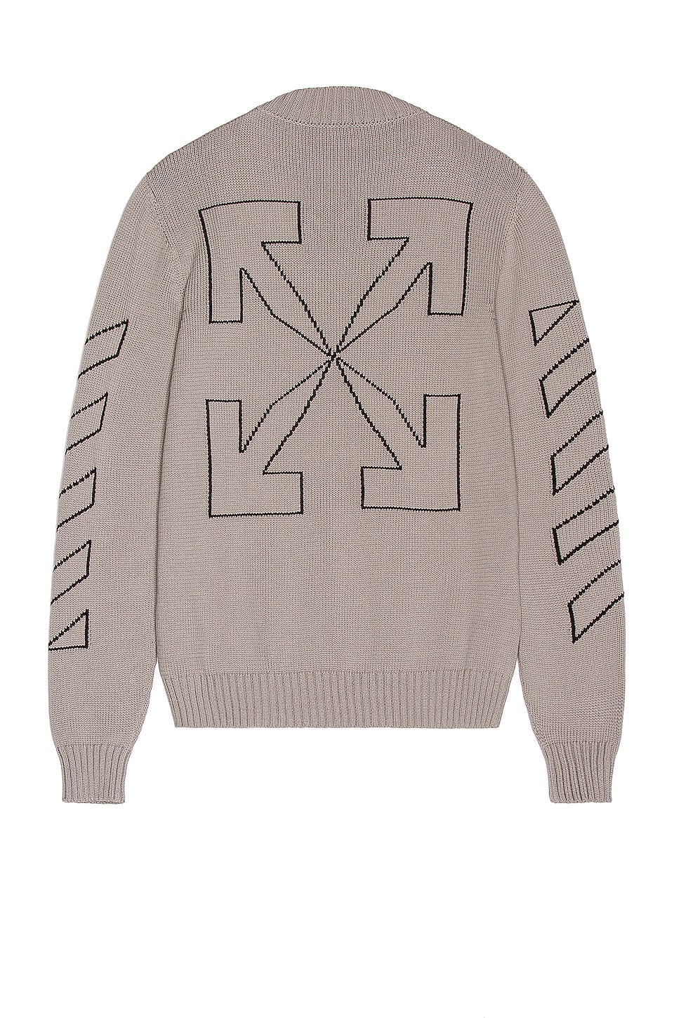 OFF-WHITE Diag Outline Knit Crewneck in Medium Grey | REVOLVE