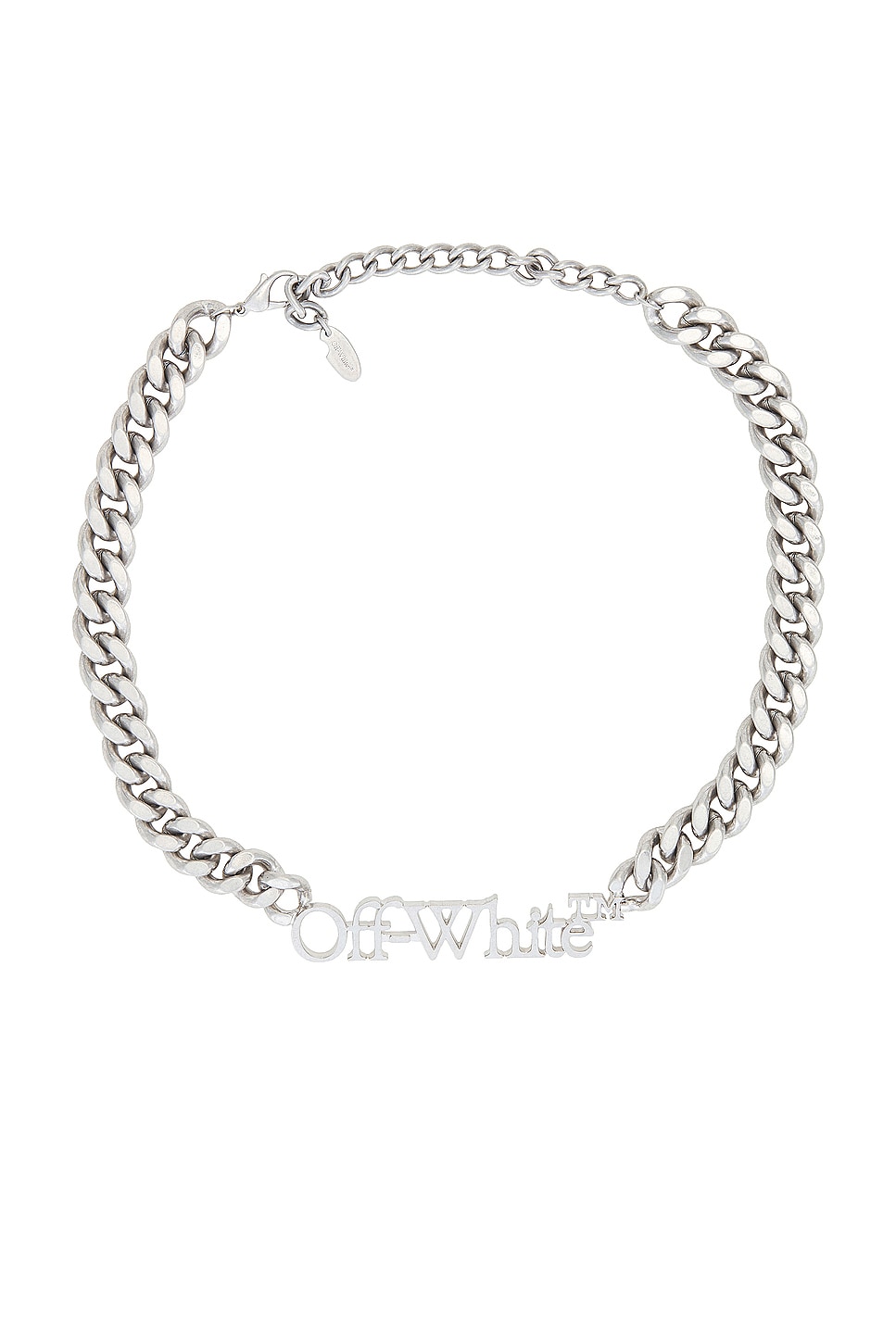 OFF-WHITE Logo Chain Necklace in Silver | REVOLVE