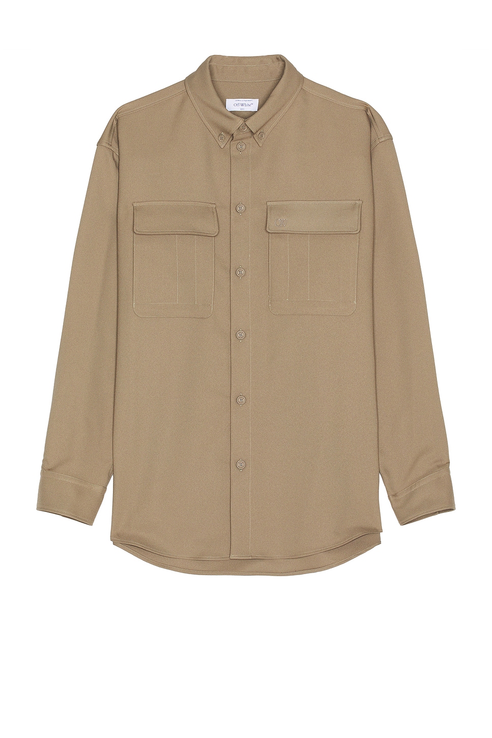 OFF-WHITE Drill Military Overshirt in Beige | REVOLVE