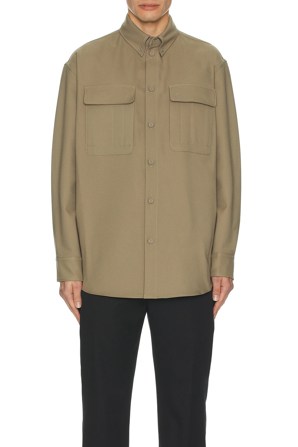 OFF-WHITE Drill Military Overshirt in Beige | REVOLVE