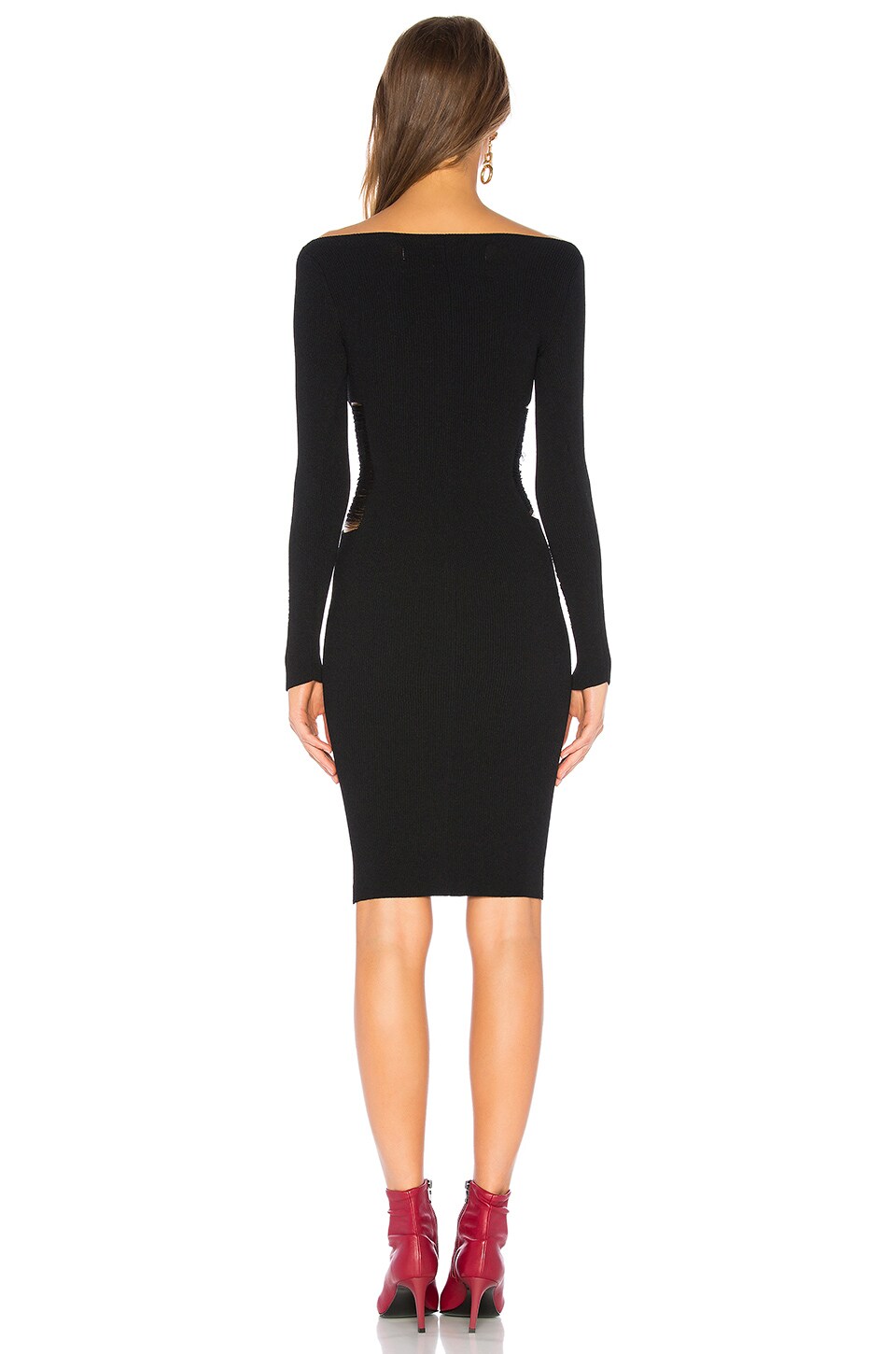 OFF-WHITE Ripped Dress in Black & White | REVOLVE