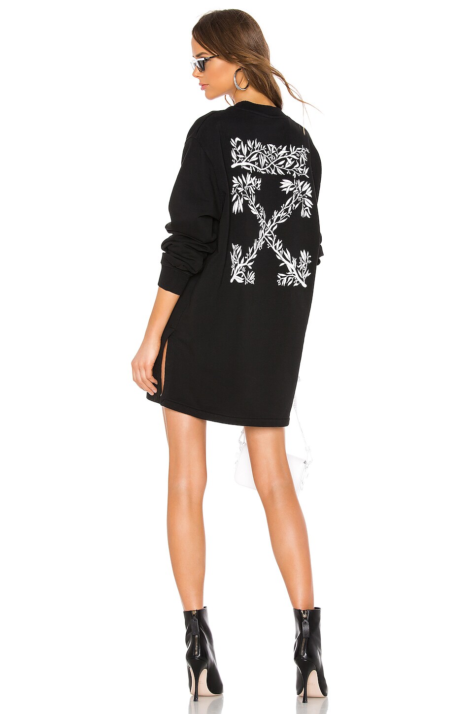 OFF-WHITE Hanna Leaves Dress in Black White | REVOLVE