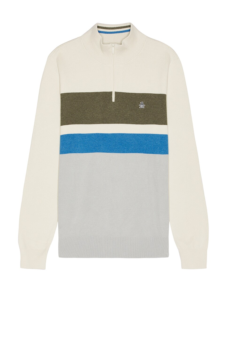 Original Penguin Chest Stripe Quarter Zip in Birch | REVOLVE