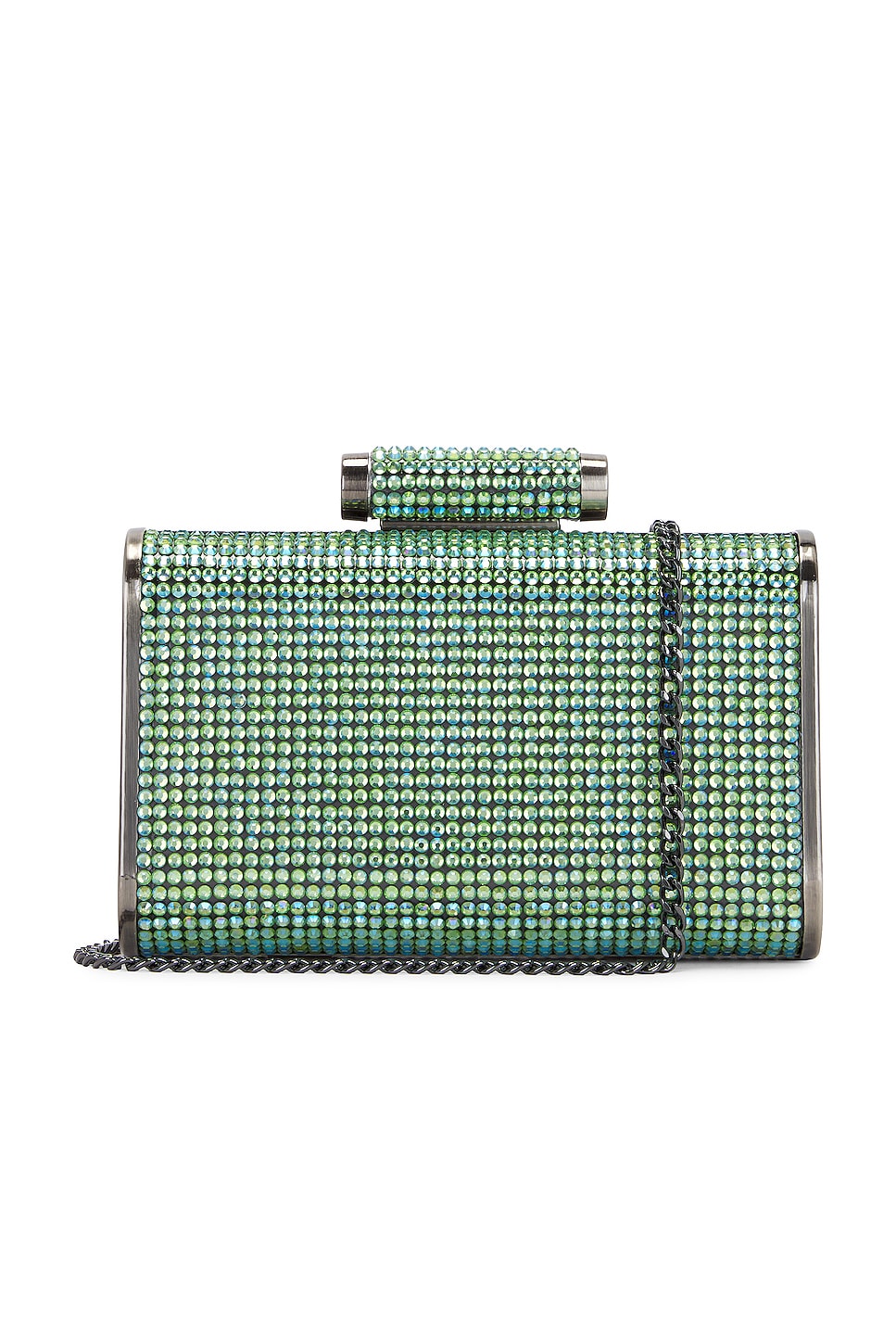 olga berg Bae Crystal Clutch in Green | REVOLVE
