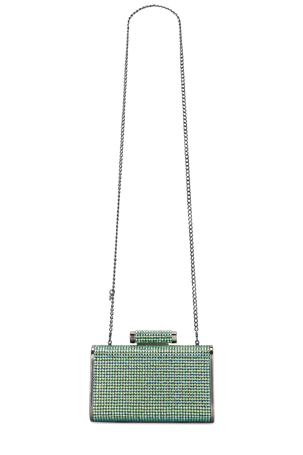 olga berg Bae Crystal Clutch in Green | REVOLVE