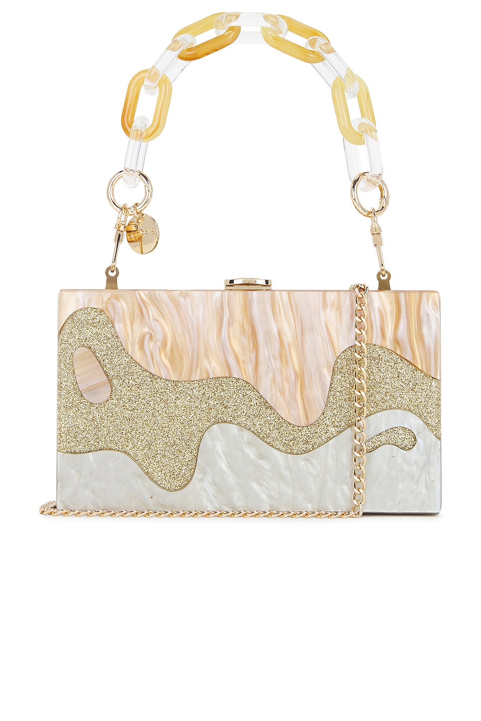 olga berg Erika Acrylic Wave Bag in Natural | REVOLVE