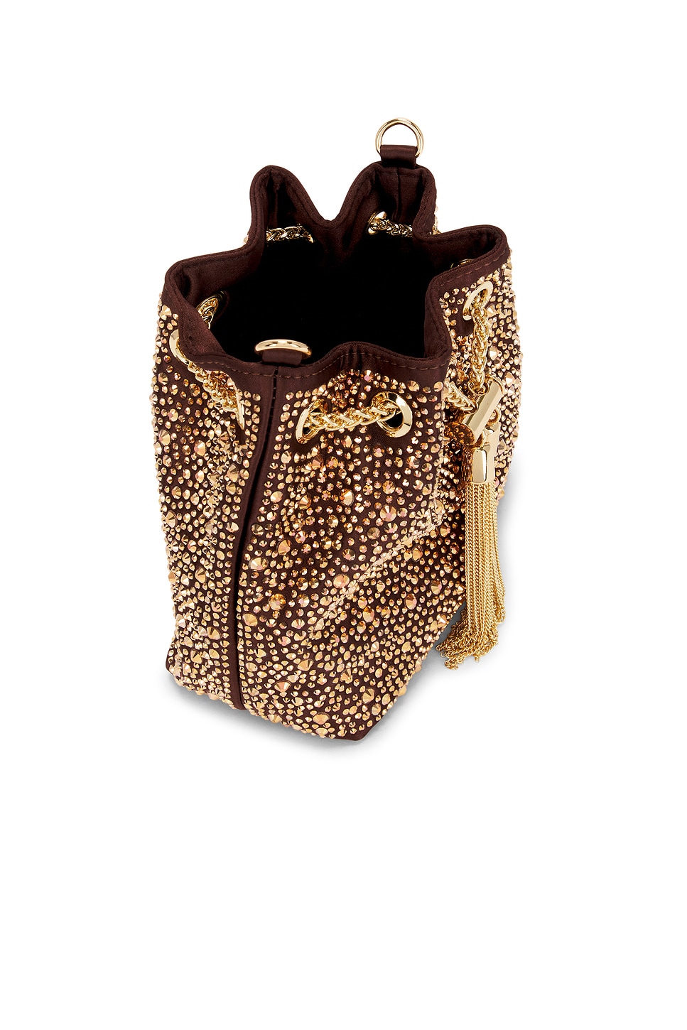 olga berg Mika Crystal Pouch in Chocolate | REVOLVE