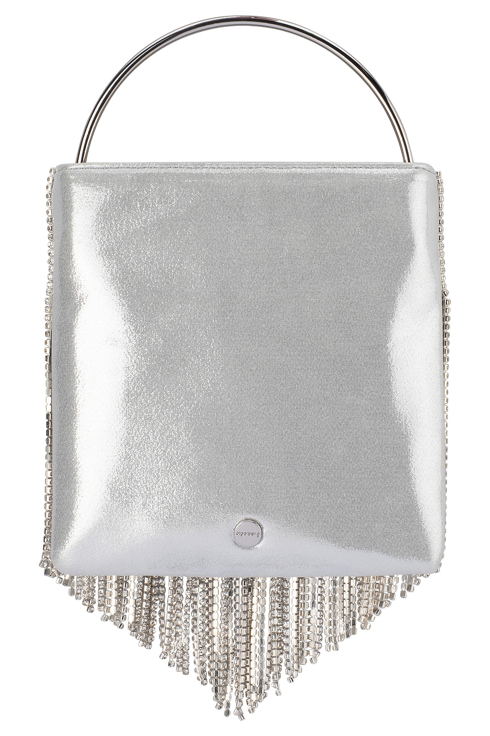 olga berg Adina Crystal Fringe Bag in Silver | REVOLVE