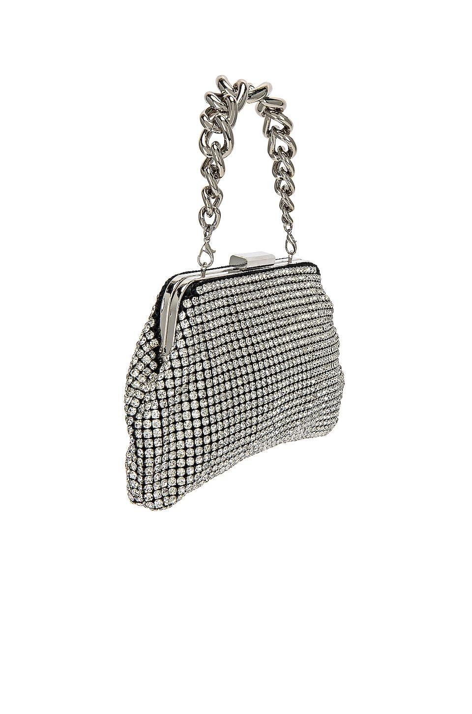 olga berg Jerry Crystal Vintage Clutch in Silver | REVOLVE