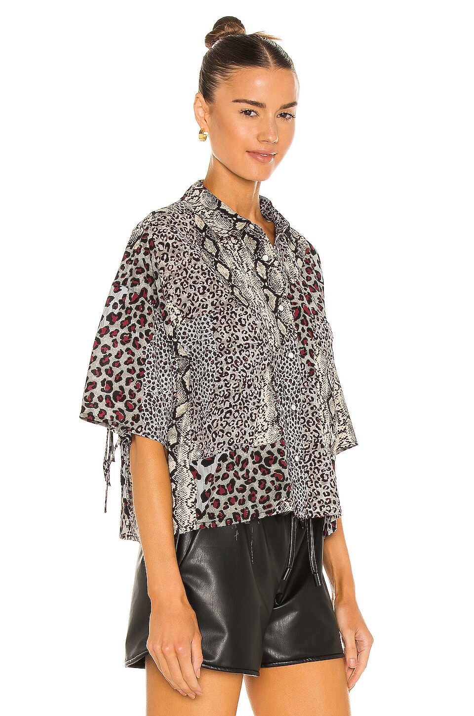 One Teaspoon Punk Python Fringed Savanna Shirt in Animal | REVOLVE