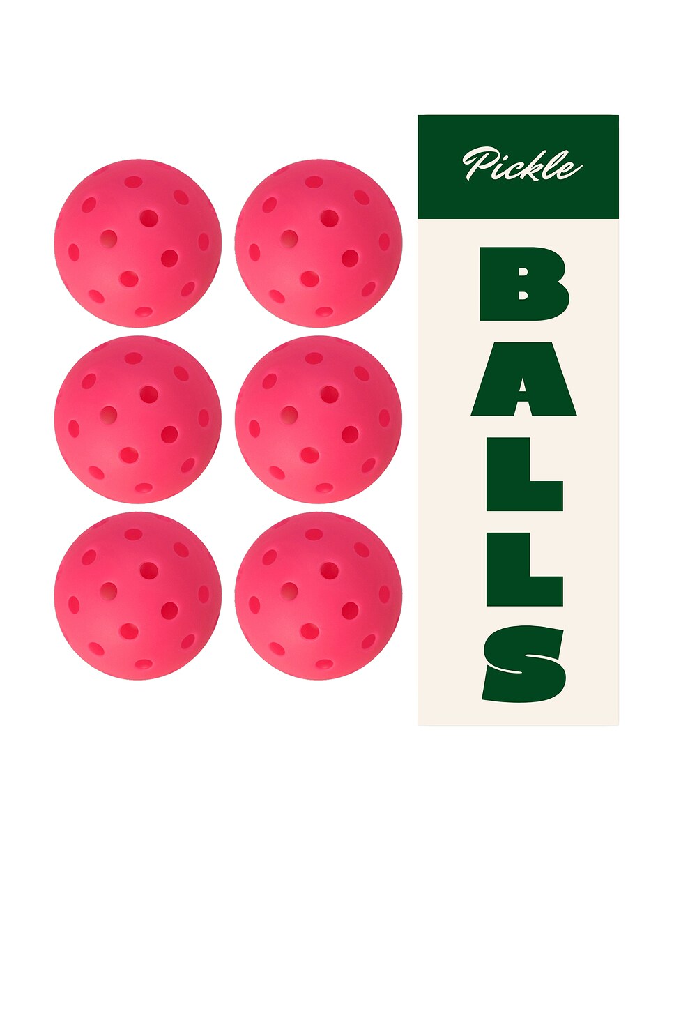 On Holiday Pickleball Set Of 6 Pink Pickleball Balls in Pink | REVOLVE