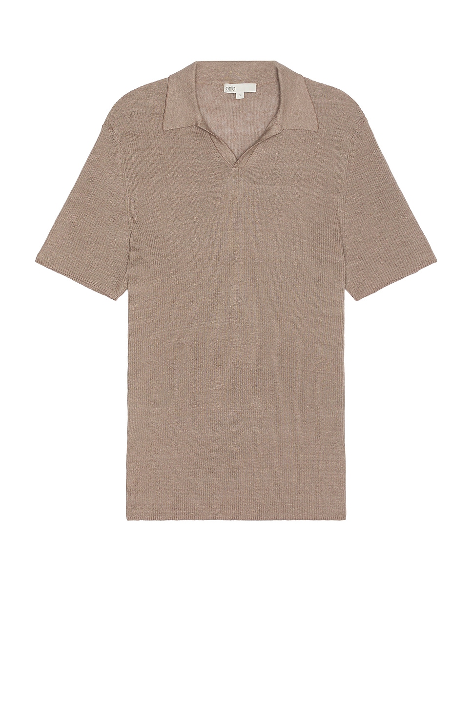 onia Johnny Collar Ribbed Polo in Cashew | REVOLVE