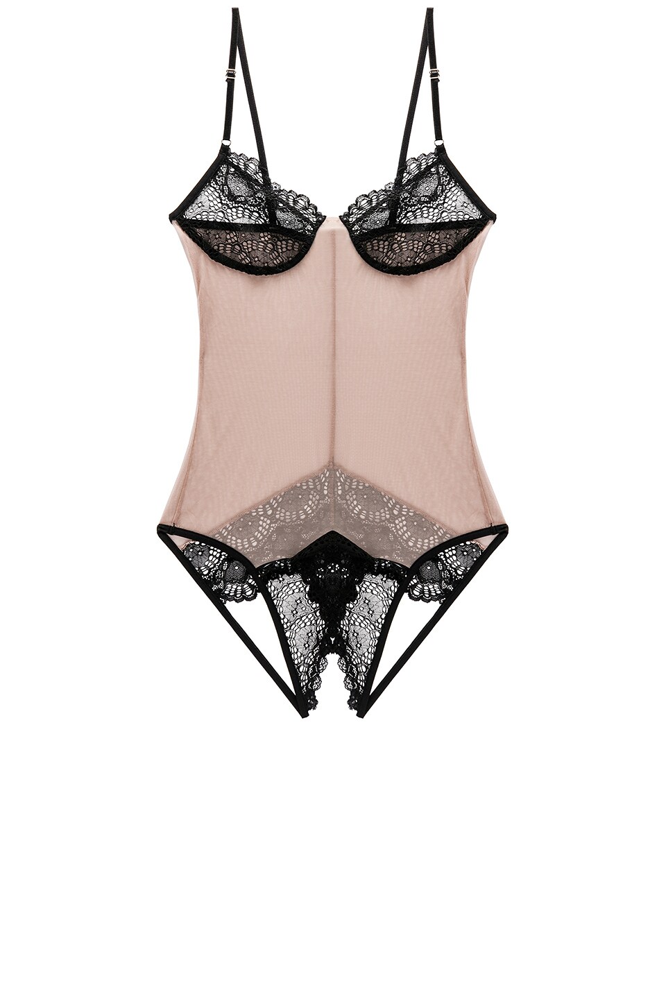 Only Hearts Whisper Sweet Nothings Coucou Bodysuit In Oyster And Black