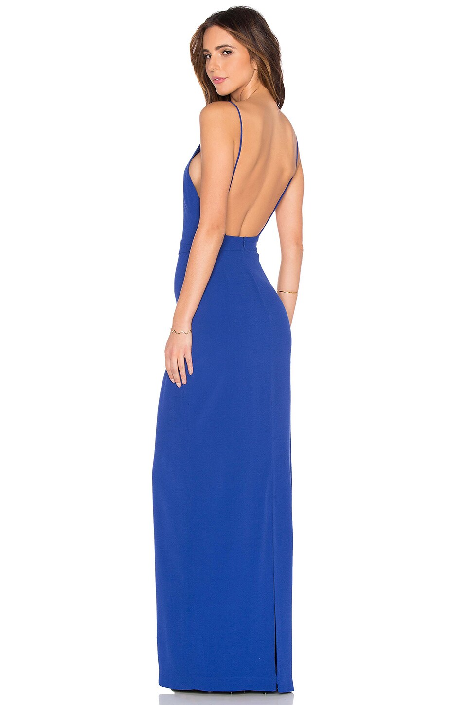 OSKLEN Low Back Maxi Dress in Blue | REVOLVE
