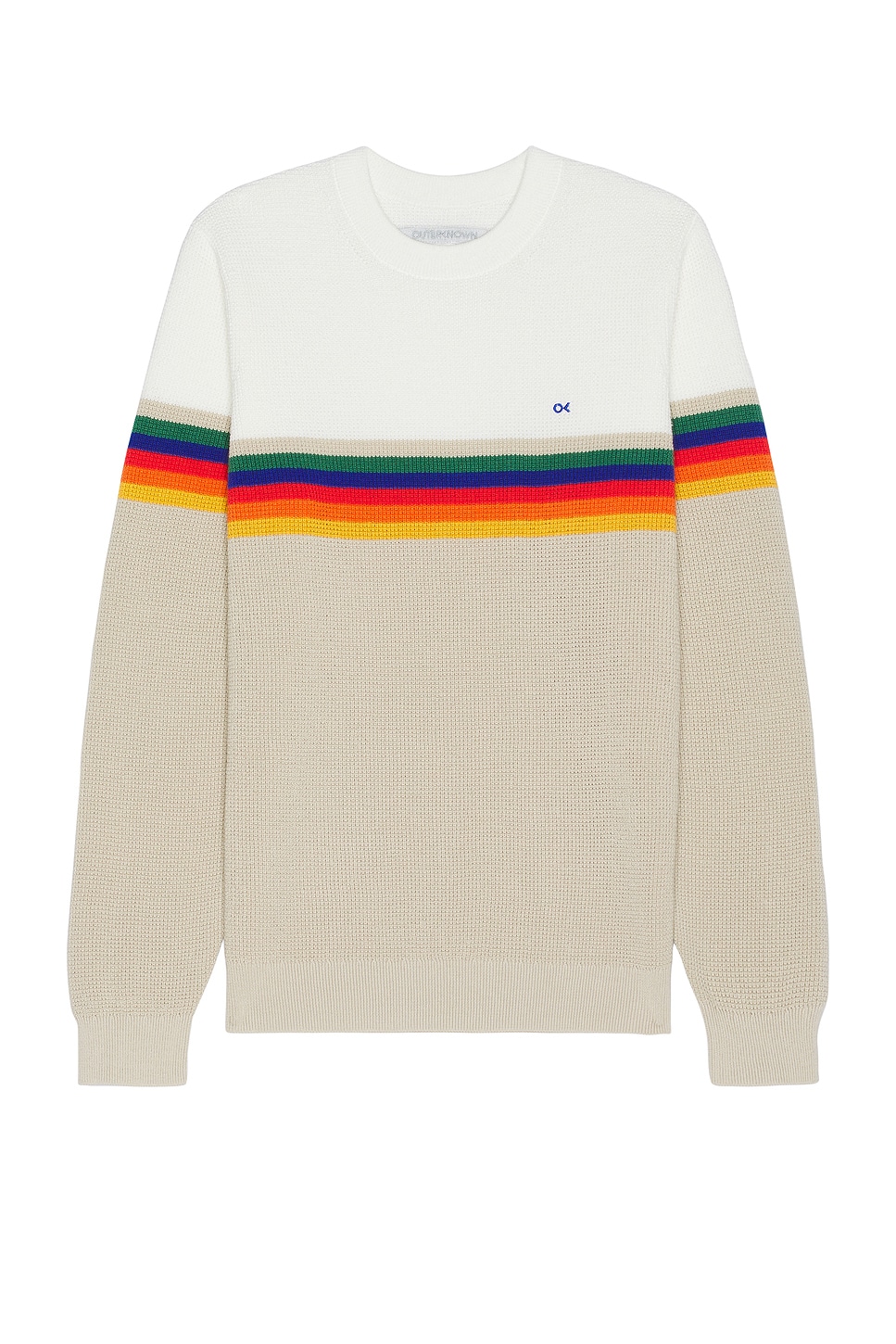 OUTERKNOWN Nostalgic Sweater in Oatmeal Rainbow | REVOLVE