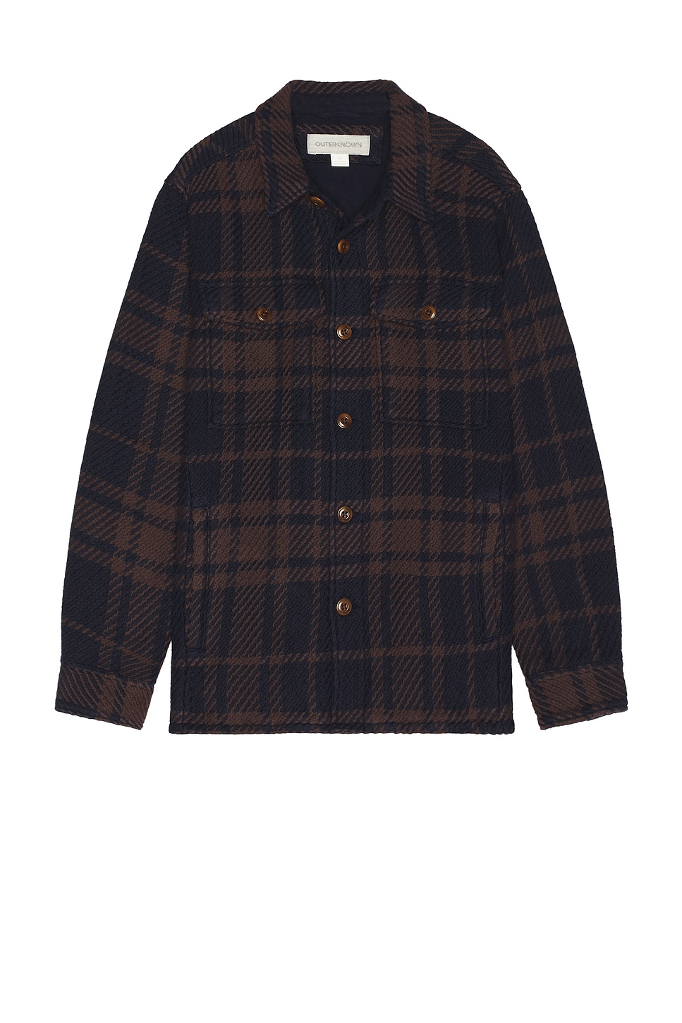 OUTERKNOWN Cloud Weave Lined Jacket in Indigo Griffith Plaid | REVOLVE