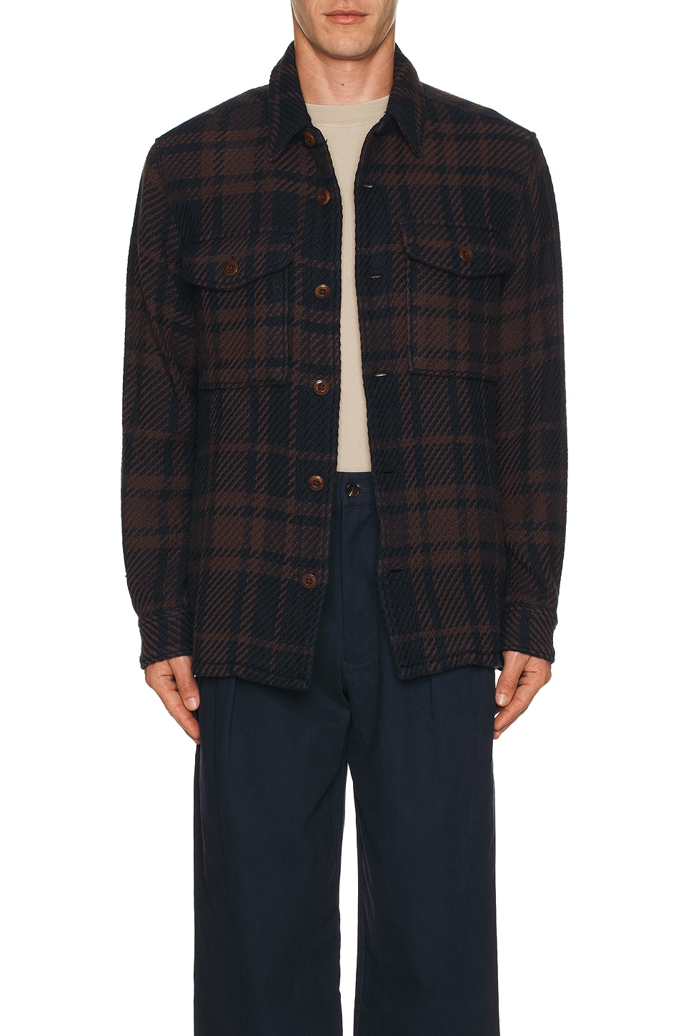OUTERKNOWN Cloud Weave Lined Jacket in Indigo Griffith Plaid | REVOLVE