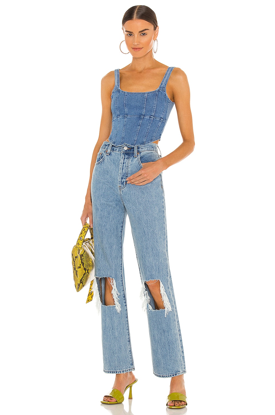 OW Collection X REVOLVE Demi Top in Light Blue Denim | REVOLVE