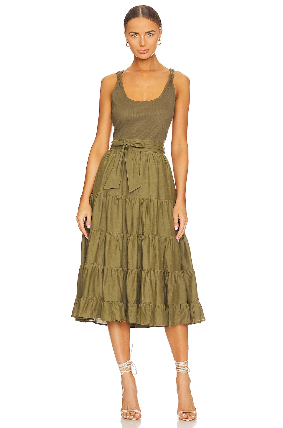 PAIGE Samosa Dress in Dark Brushed Olive | REVOLVE