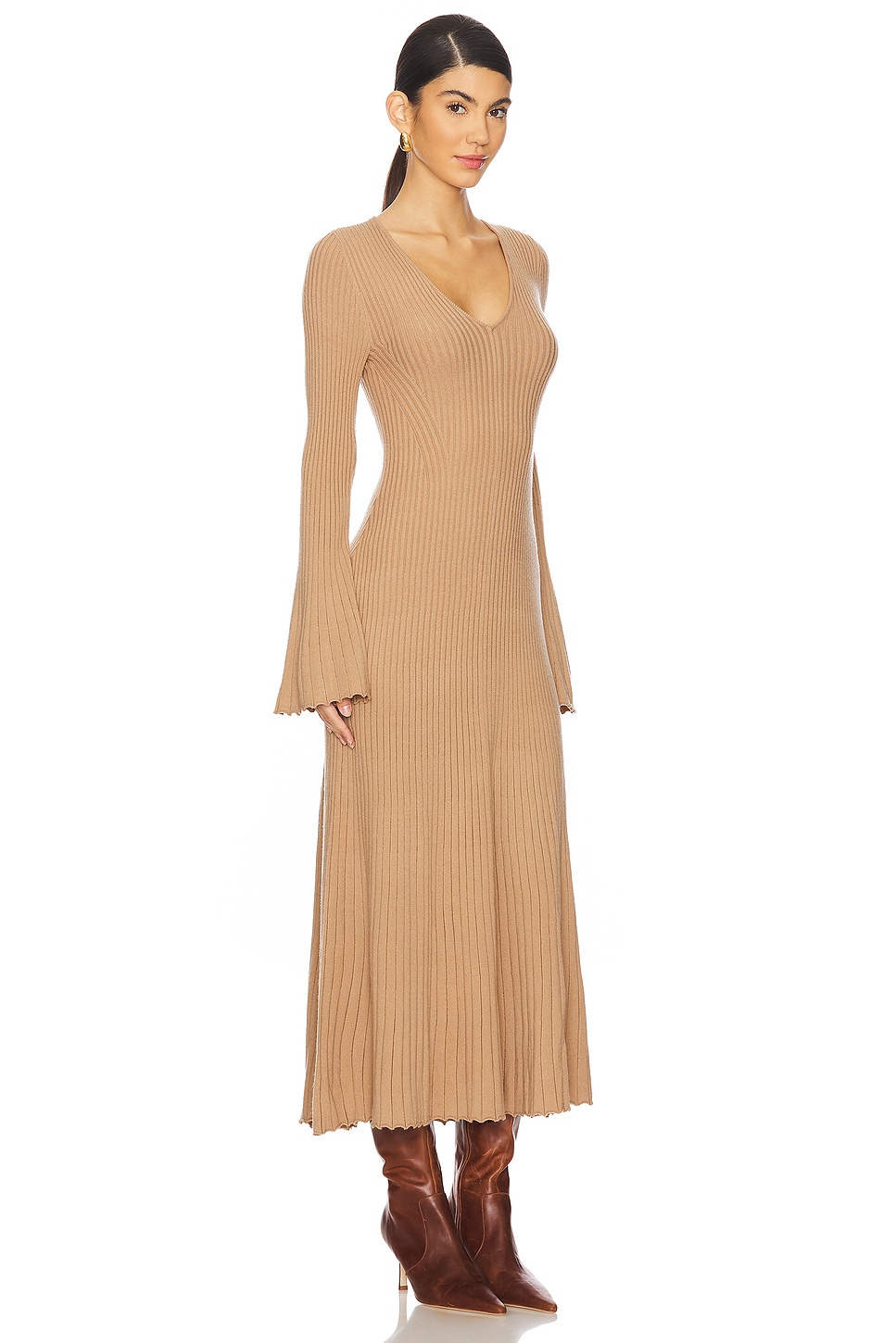 PAIGE Bel Dress in Dark Camel | REVOLVE