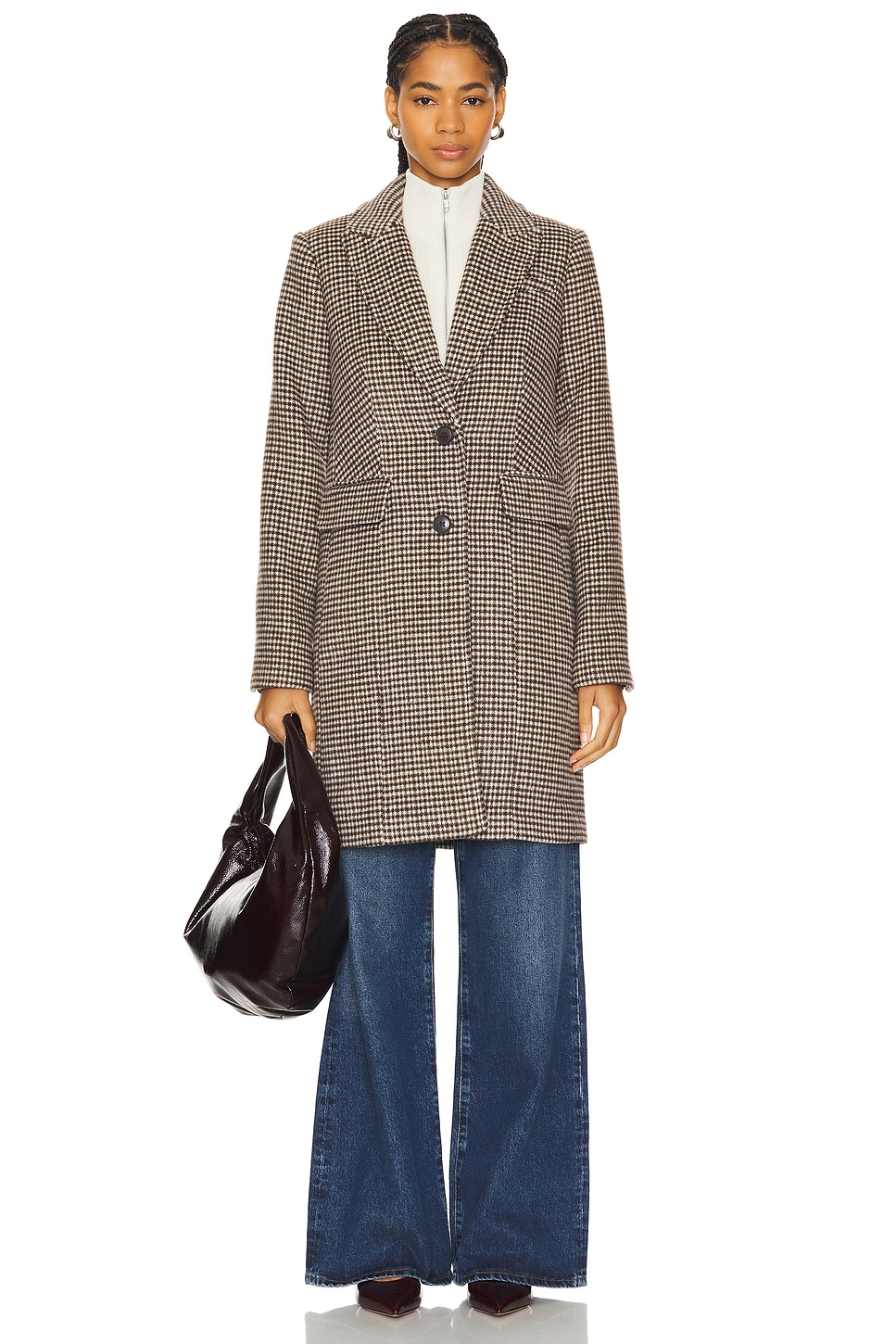 PAIGE Merav Coat in Chocolate Brown Multi | REVOLVE