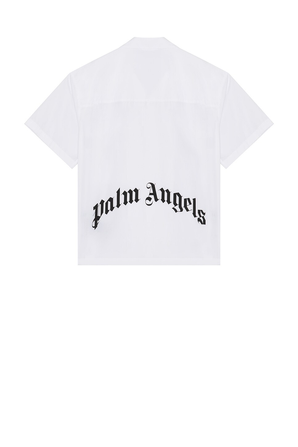 Palm Angels Curved Logo Classic Shirt in White | REVOLVE