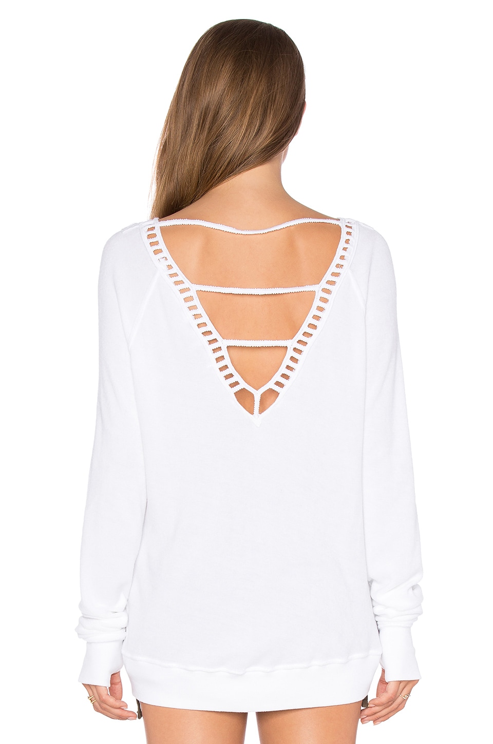 Pam & Gela Lace Sweatshirt in White | REVOLVE