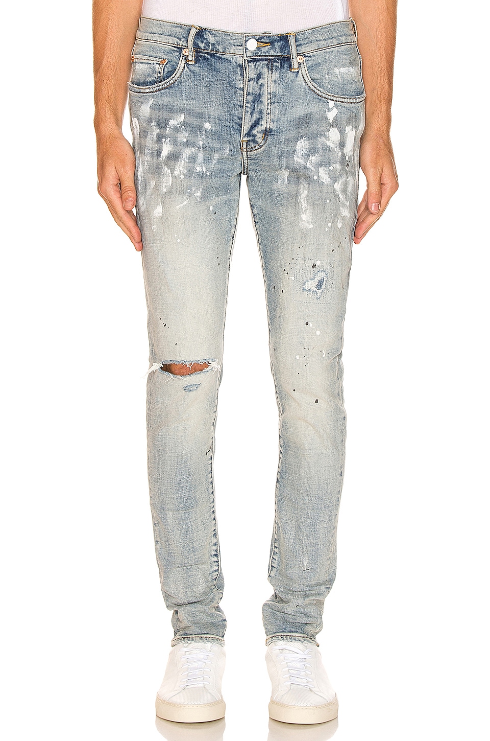 Purple Brand Paint Blowout Skinny Jean in Light Indigo | REVOLVE