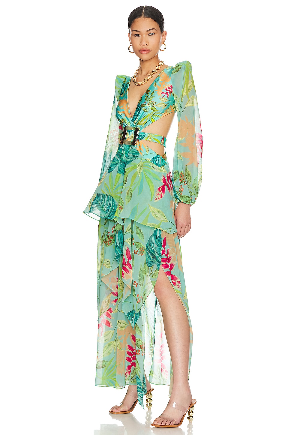 PatBO x REVOLVE Tropicalia Belted Cutout Maxi Dress in Island Blue ...
