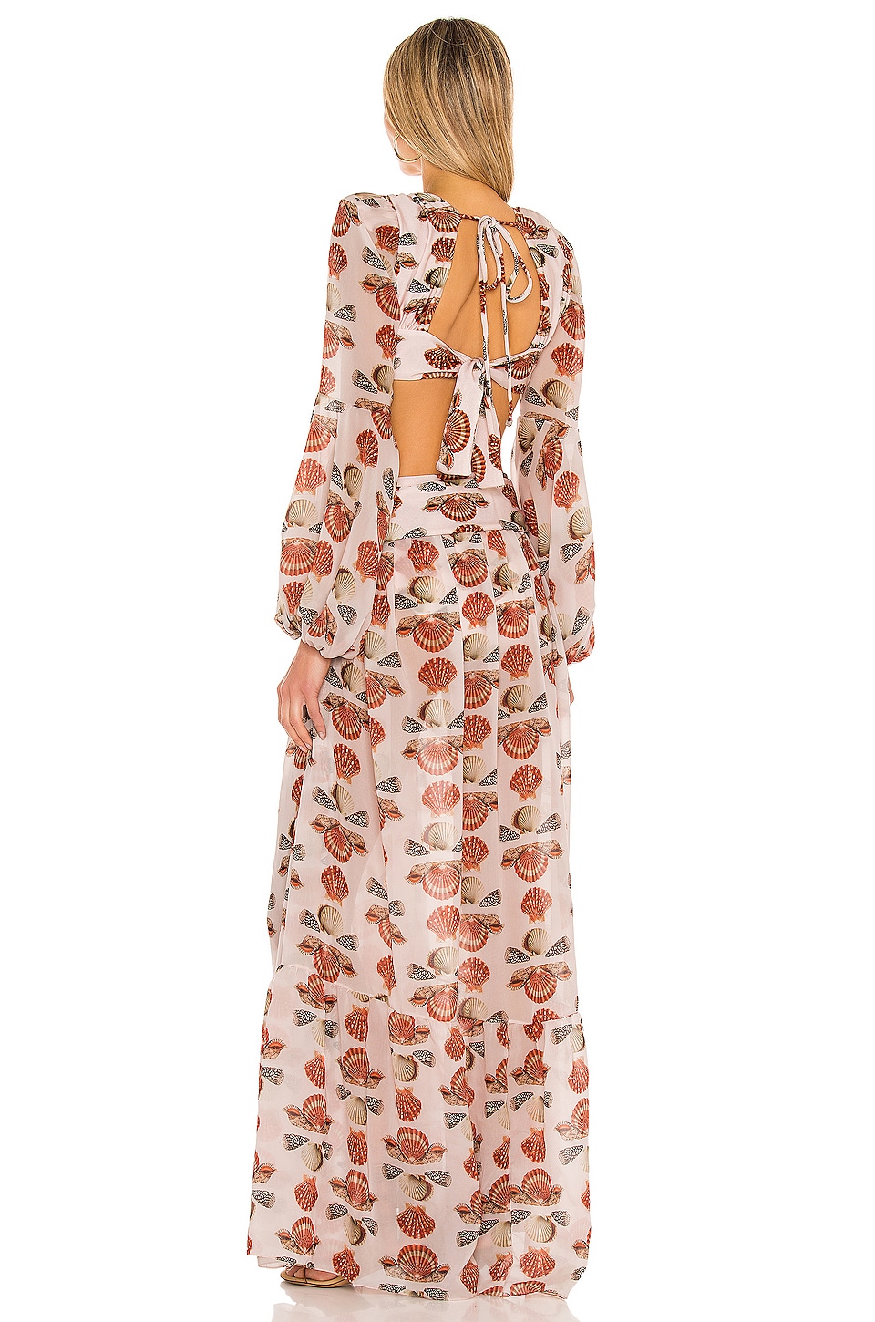 PatBO Seashell Long Sleeve Beach Dress in Cream | REVOLVE