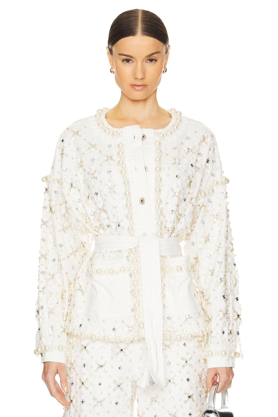 PatBO Beaded Jacket in White | REVOLVE