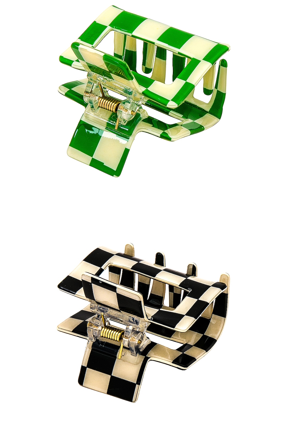 petit moments Checkered Claw Clip in Black | REVOLVE