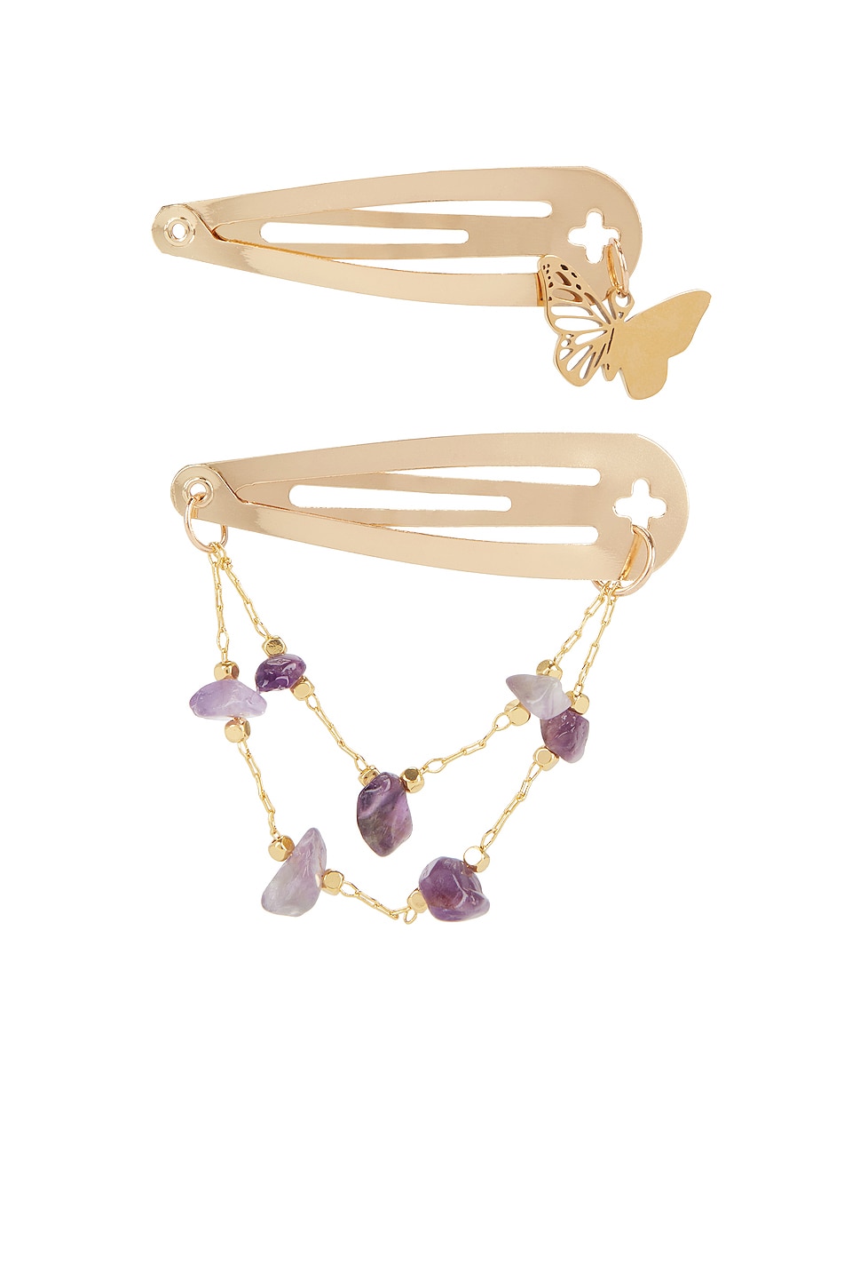 petit moments Shego & Rufus Hair Clip Set in Gold | REVOLVE