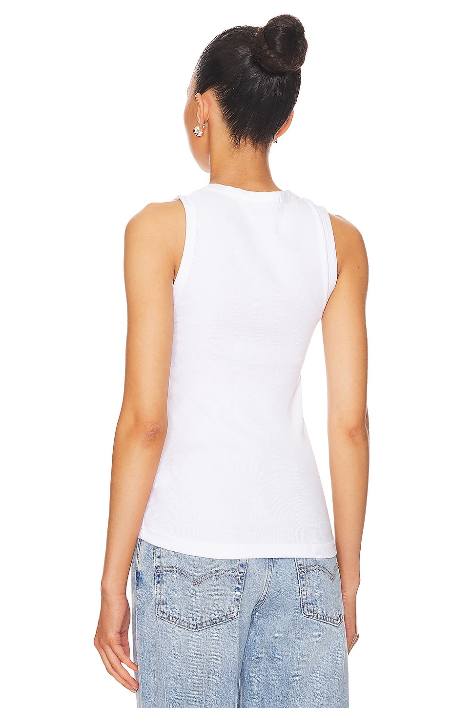 perfectwhitetee U Neck Ribbed Tank in White | REVOLVE