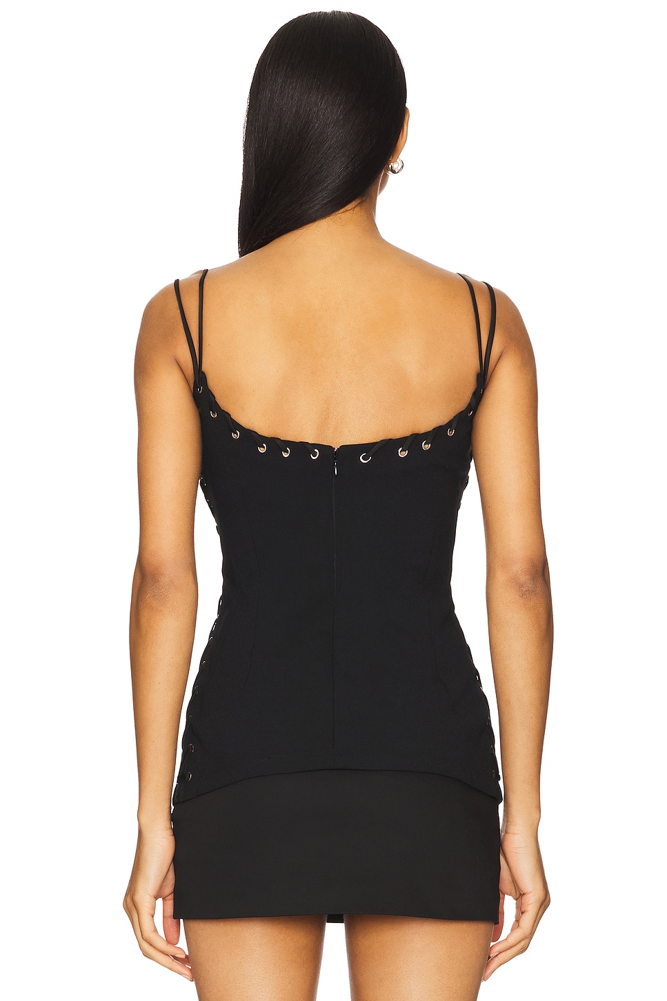 Paris Georgia Eyelet Heart Singlet Top in Black | REVOLVE