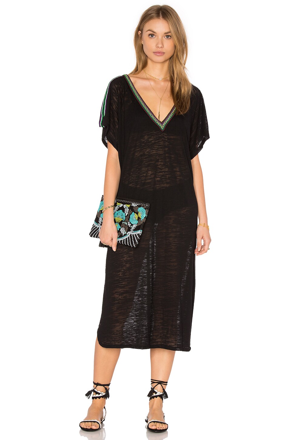 Pitusa V Back Dress in Black | REVOLVE