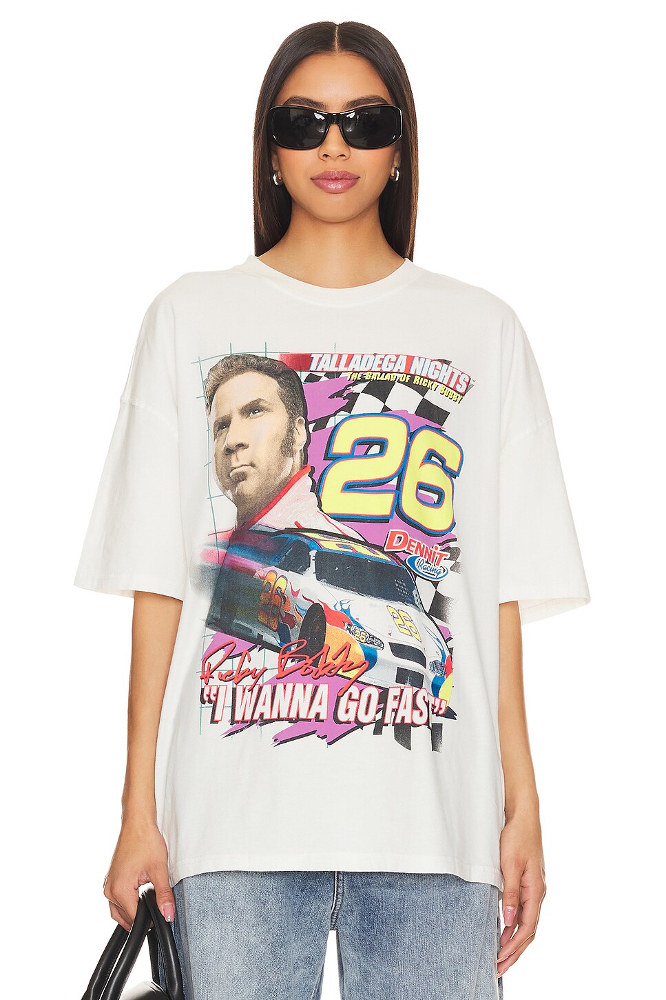 Philcos Talladega Nights I Wanna Go Fast Oversized Tee in Cream Pigment ...