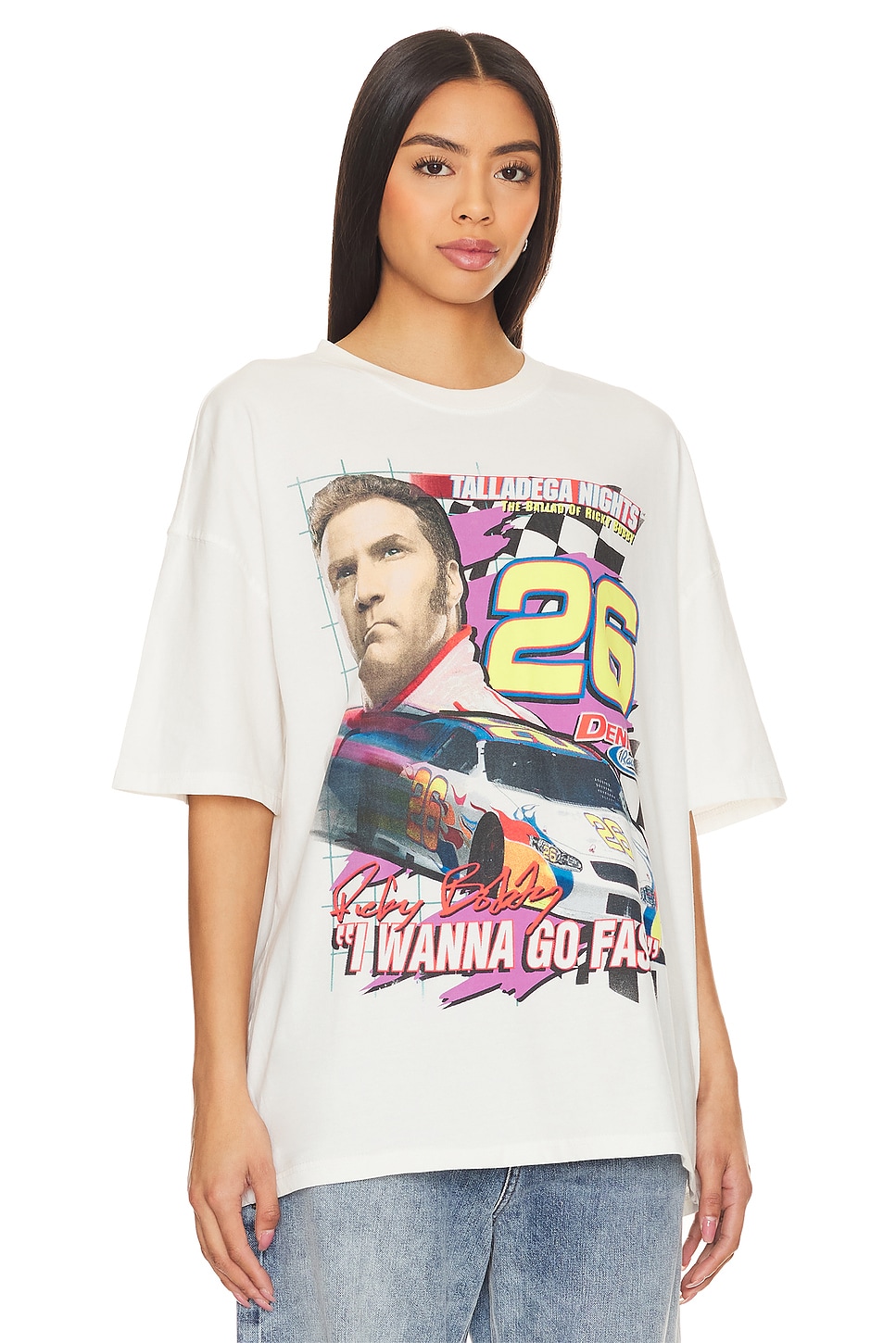 Philcos Talladega Nights I Wanna Go Fast Oversized Tee in Cream Pigment ...