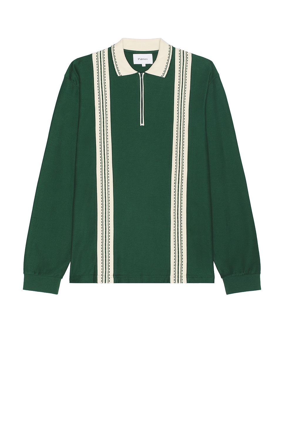 Palmes Rio Ls Zip Polo Shirt in Dark Green | REVOLVE