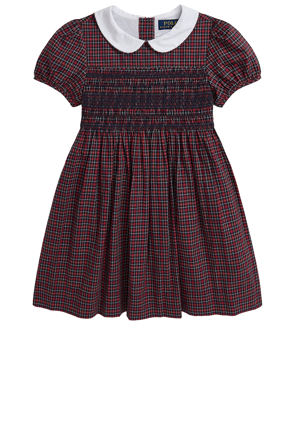 Polo Ralph Lauren Kids Tartan Smocked Dress in Red & Black Multi Plaid ...