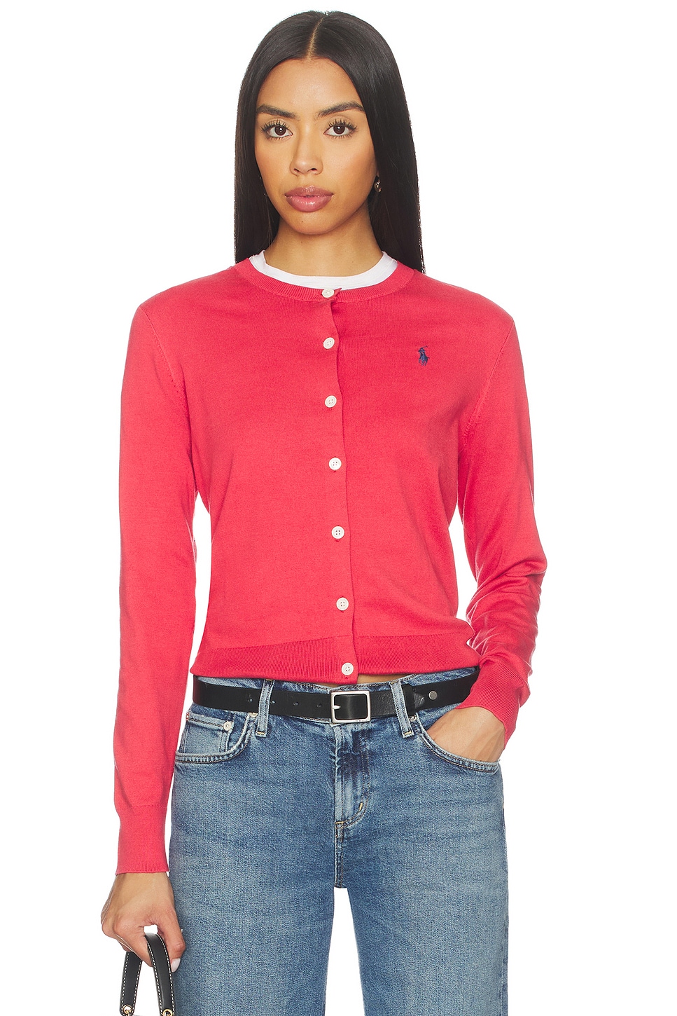 Polo Ralph Lauren Pima Cotton Cardigan in Brick Red | REVOLVE