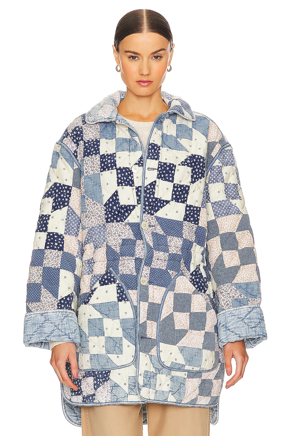 Polo Ralph Lauren Patchwork Coat in Patchwork Chambray | REVOLVE